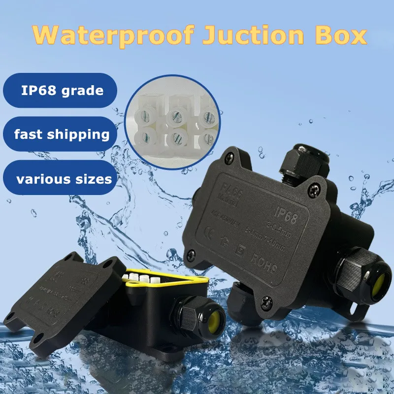 IP68-Outdoor-Waterproof-Black-Electrical-Juction-Box-Mini-Terminal-Box ...