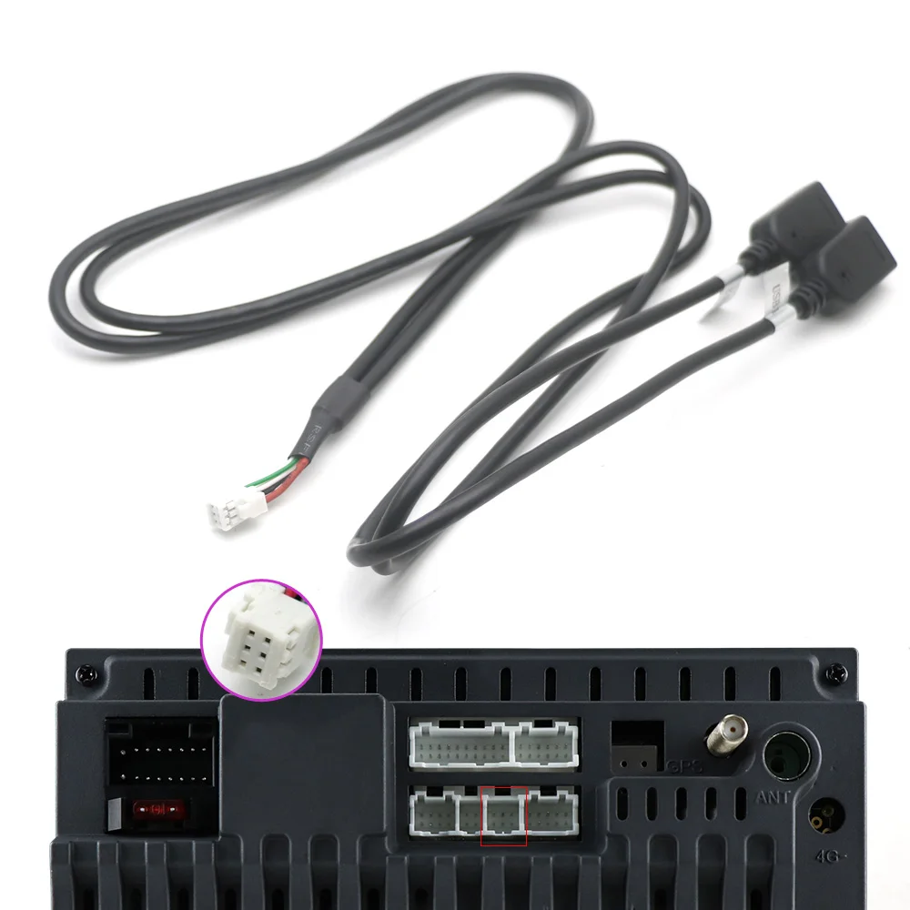 Car-6-Pin-Plug-Dual-USB2-0-Charge-and-Transfer-Data-Cable-Adapter-for ...