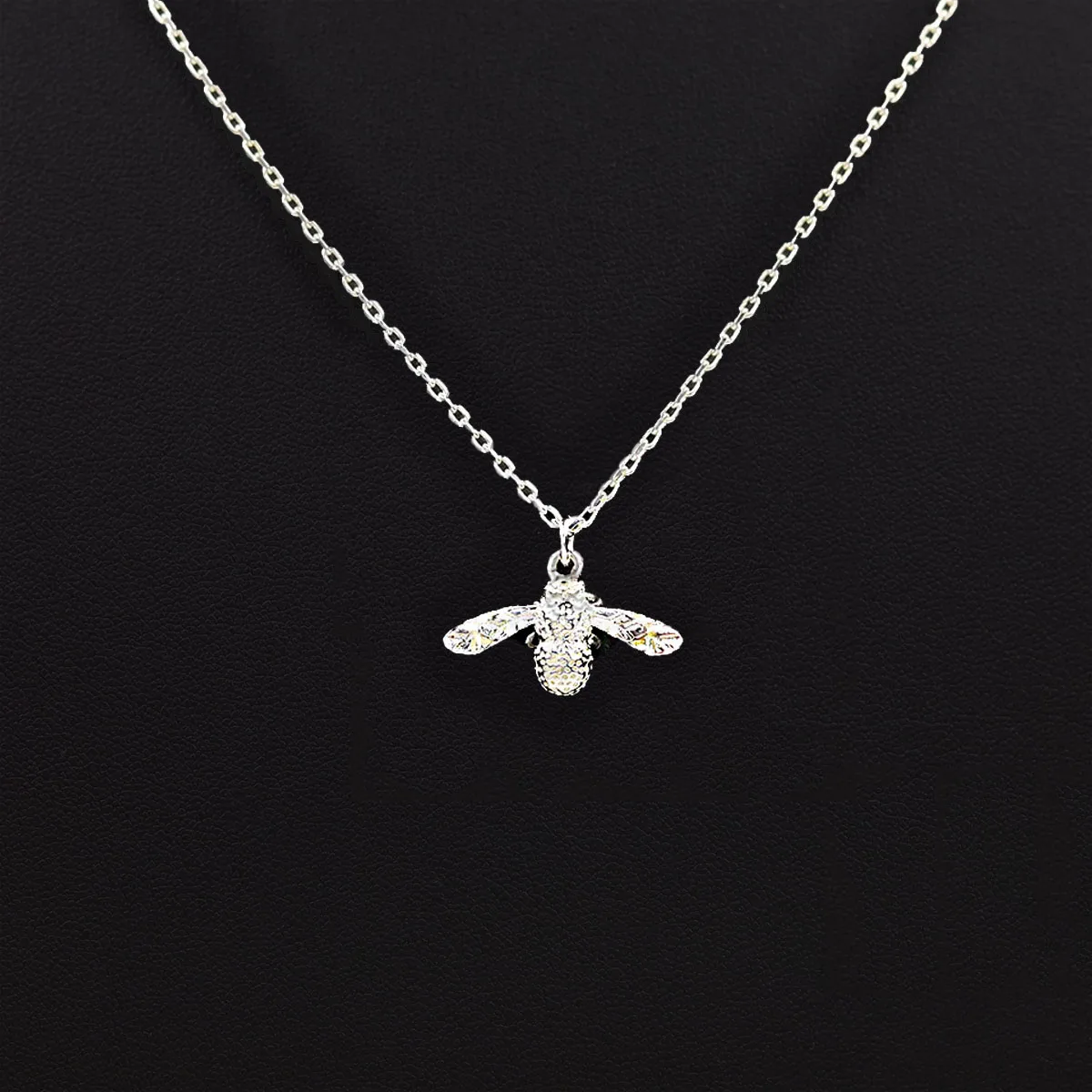 Aide-Insect-Bee-Necklace-Real-925-Sterling-Silver-Round-Choker-For ...