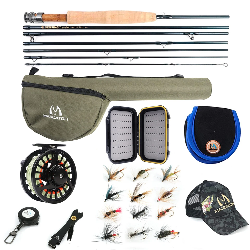 Maximumcatch 7 8Sec Travel Fly Fishing Rod Combo 5/6/7/8WT 9ft Graphite ...