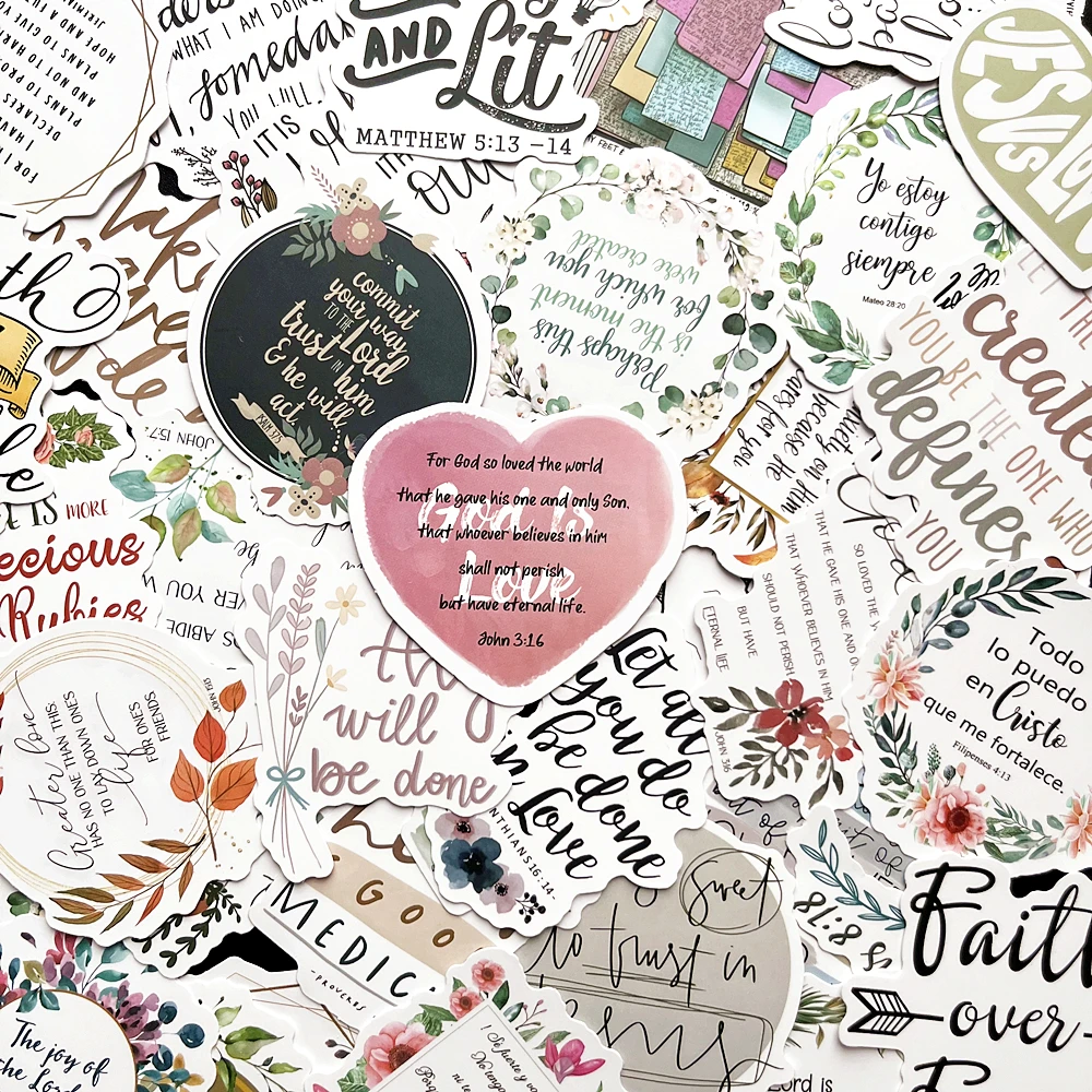 50-100Pcs-Jesus-Phrase-Biblical-Sayings-Holy-Bible-Christians-Religion ...