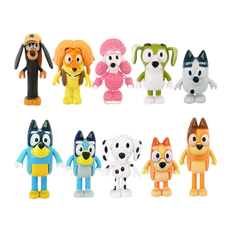 10Pcs-Set-Bingo-And-Bluey-Figures-Family-Figure-Cartoon-Anime-Bluey ...