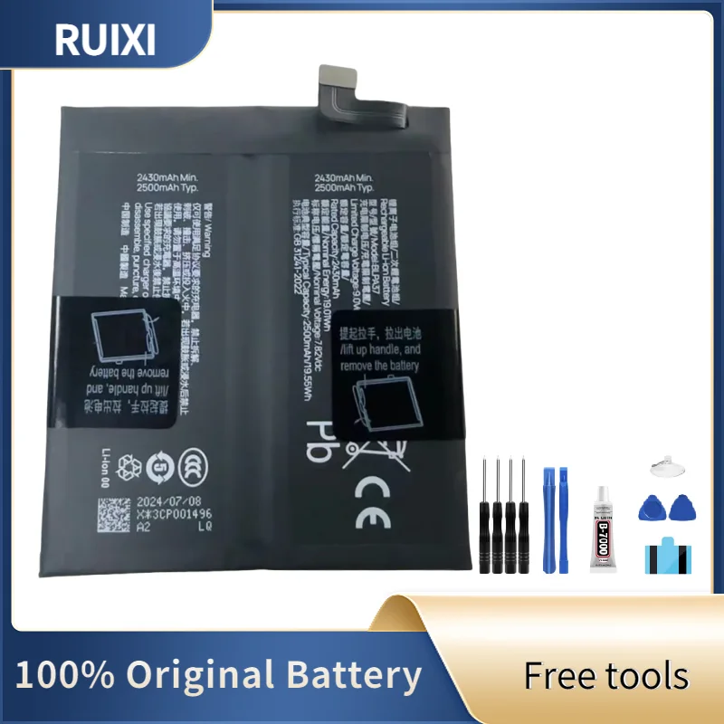 100% RUIXI Original Battery BLPA37 5000mAh For Find X7 Ultre Mobile ...