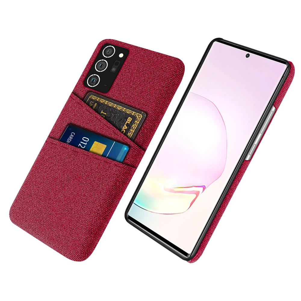 Galaxy S22 Ultra gris clair-Note for Samsung Galaxy Note Case Fabric Dual Card Cover For Samsung ...