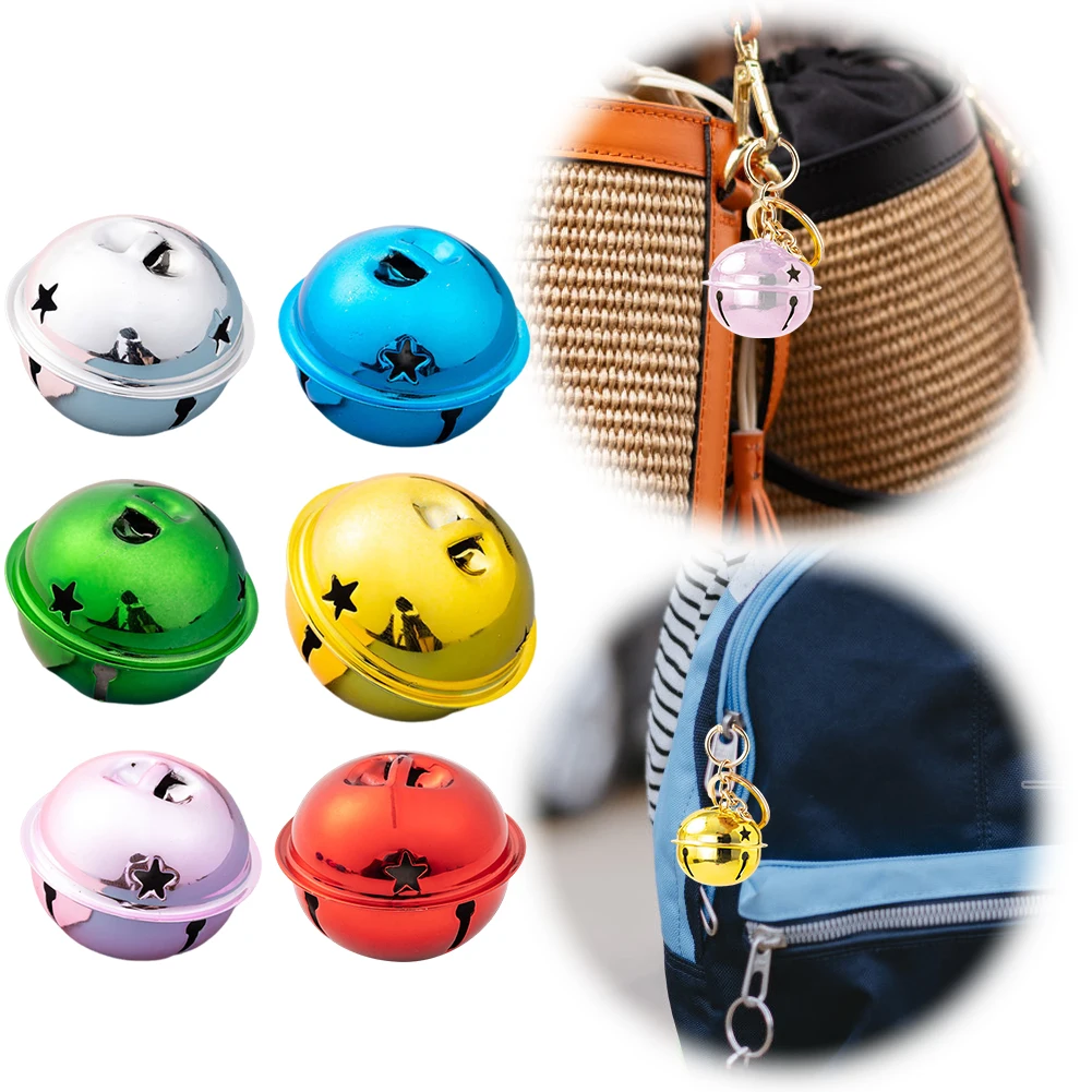 3-6PCS-Christmas-Jingle-Bells-40mm-Five-Pointed-Star-Jingle-Bells-Metal ...