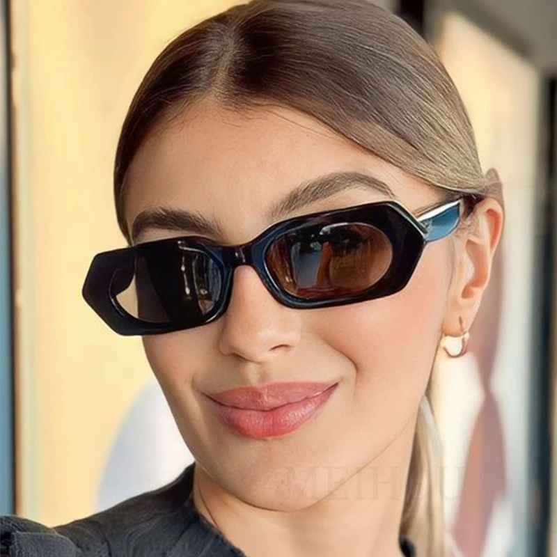 Gafas-de-sol-poligonales-con-montura-estrecha-para-mujer-lentes-de-sol ...