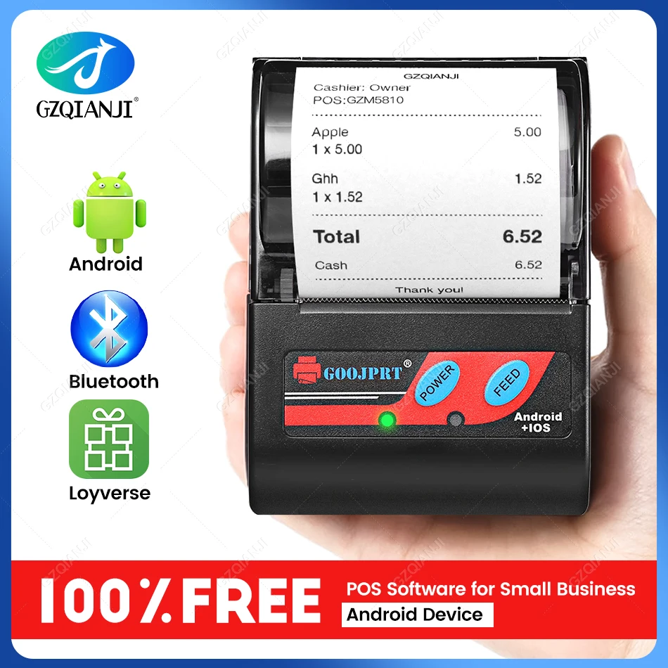 Portable-Receipt-Bluetooth-Printer-Thermal-Bill-Taxi-Printer-58mm-For ...
