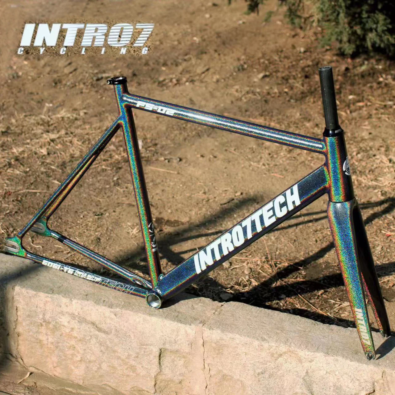 Intro7-Regenbogen-Aluminium-legierung-Fixed-Gear-Fahrrad-rahmen-mit ...