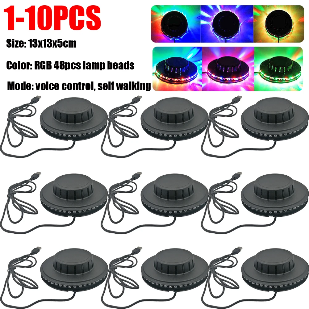 미니 디스코 램프 5w Usb Rgb 사운드 볼 무대 조명 48led 레이저 컬러 빔 음악 램프 음성 제어 디스코 컬러 빔