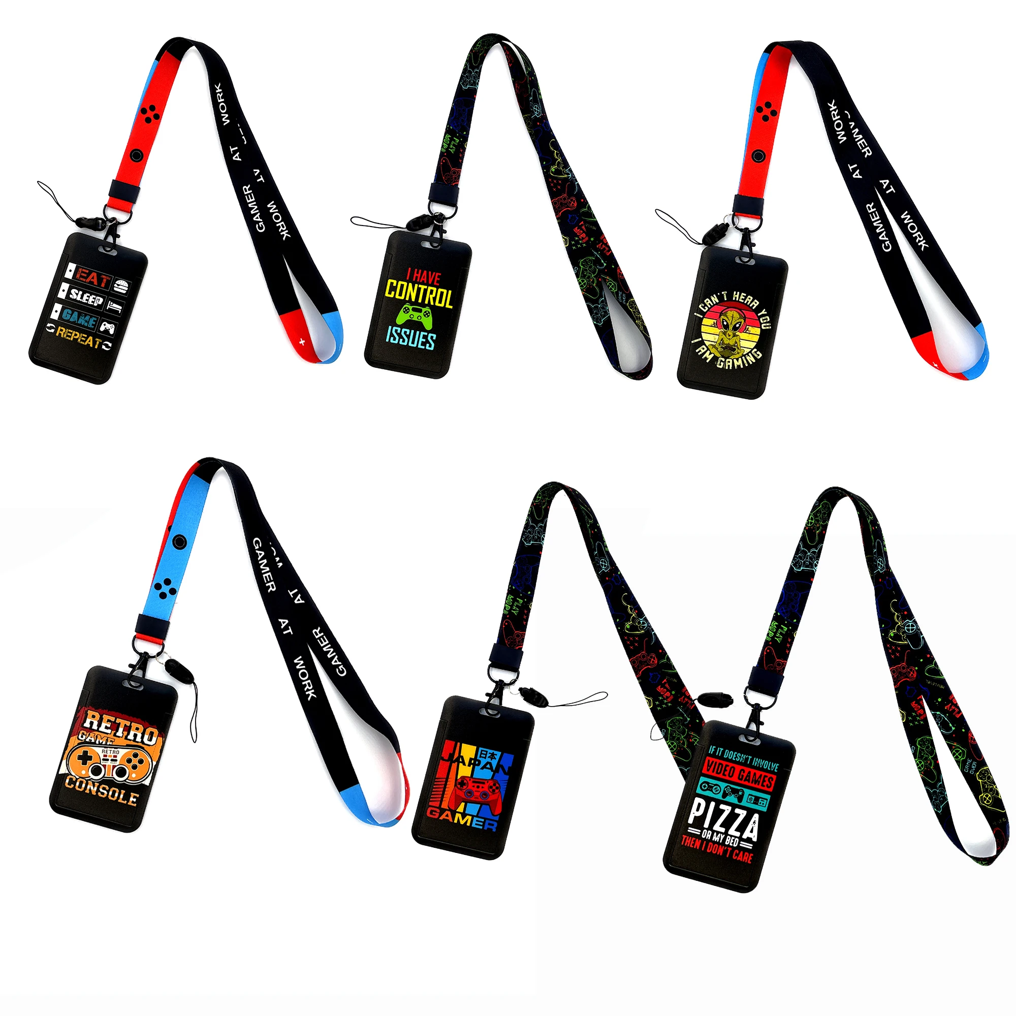 Gamer Card Holder Neck Strap Lanyard for Key ID Card Cover Phone Straps ...