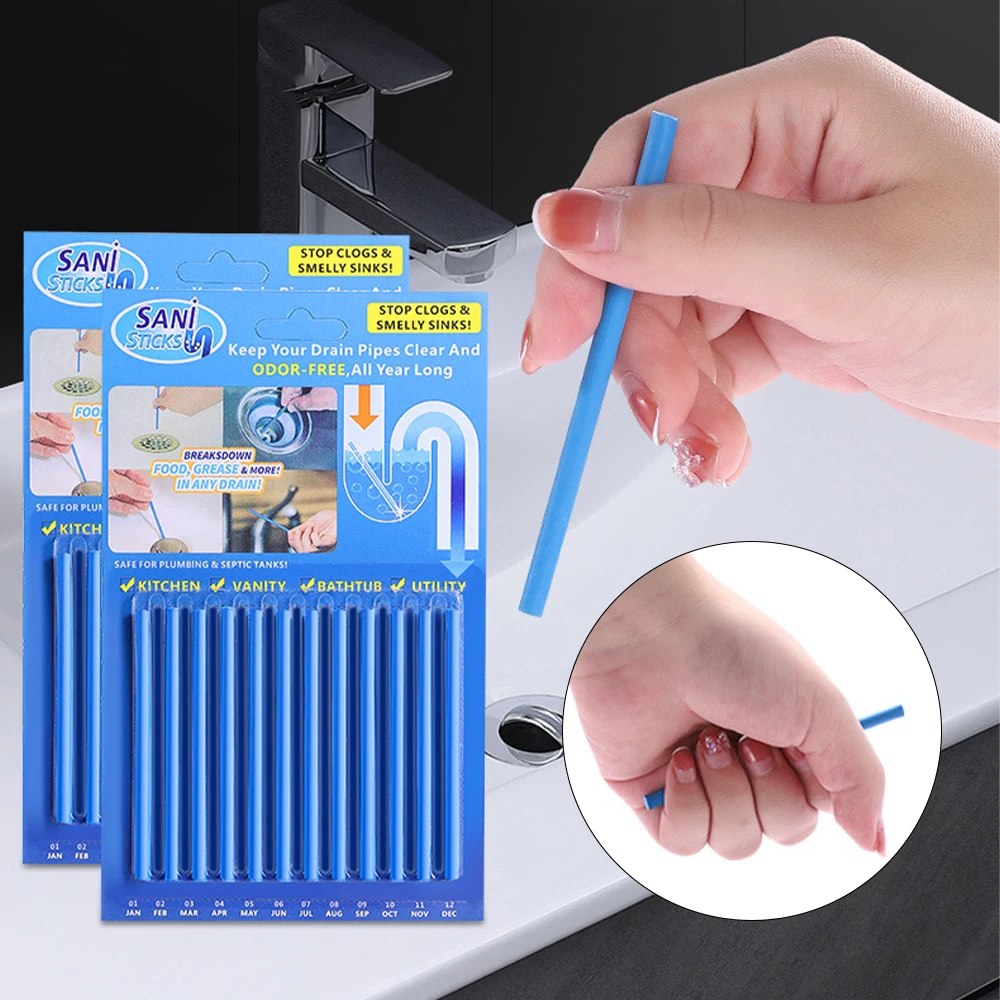 12Pcs-box-Cleaning-Stick-Decontamination-Kitchen-Toilet-Bathtub-Sewer ...