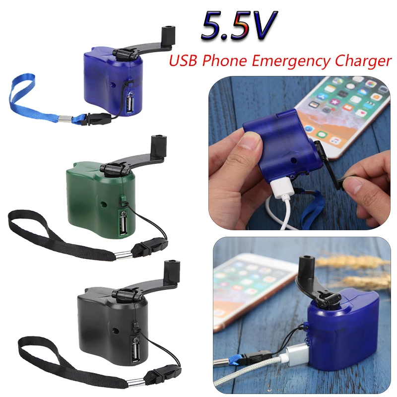 USB-Phone-Emergency-Charger-5-5V-Hand-Crank-Power-Dynamo-For-Outdoor ...