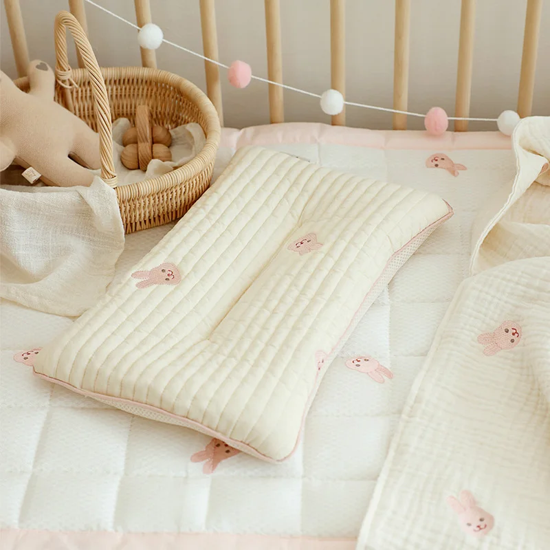 Cartoon-Rabbit-Bear-Embroidery-Baby-Sleeping-Pillow-Cotton-Quilted ...