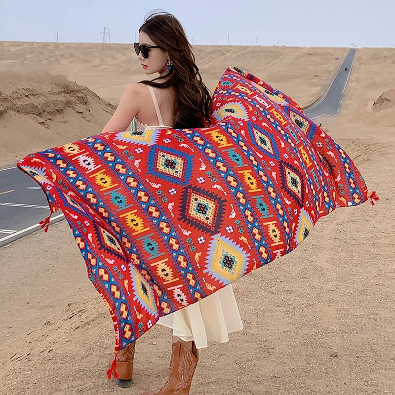 Holiday-Sunscreen-Ethnic-Print-Scarf-For-Women-Long-Wraps-Shawls ...