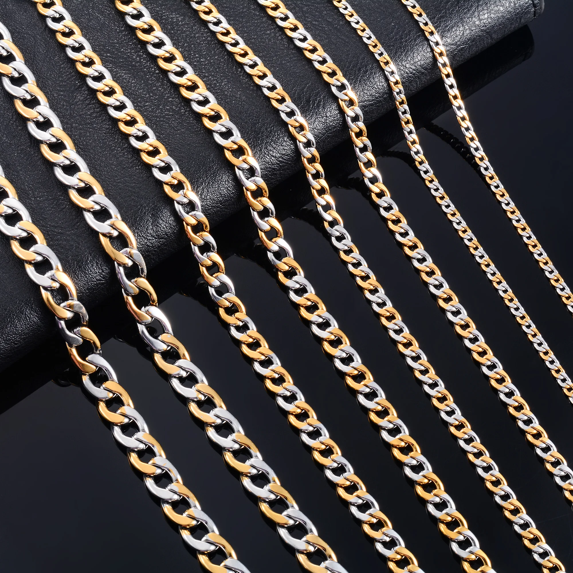 Stainless Steel Necklace Cuban Curb Chain for Men Women Punk Boy Hip ...
