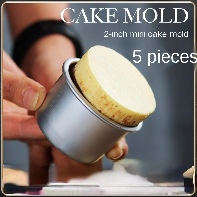5PCS Mini Cake Mold Removable Non stick Round DIY Cake Muffin Baking ...