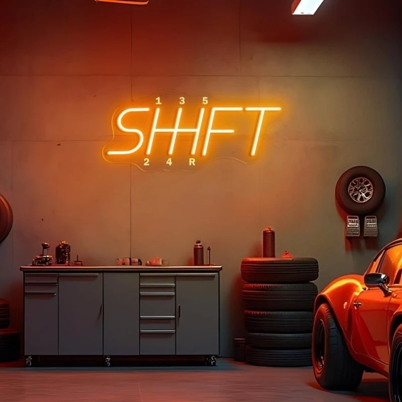 SHIFT Neon Sign LED Manual Transmission Car Decor Dimmable Light for ...