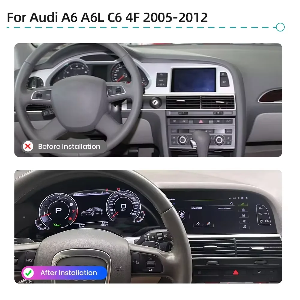 Car Dashboard LCD Digital Instrument Dual Screen Car Radio CarPlay ...