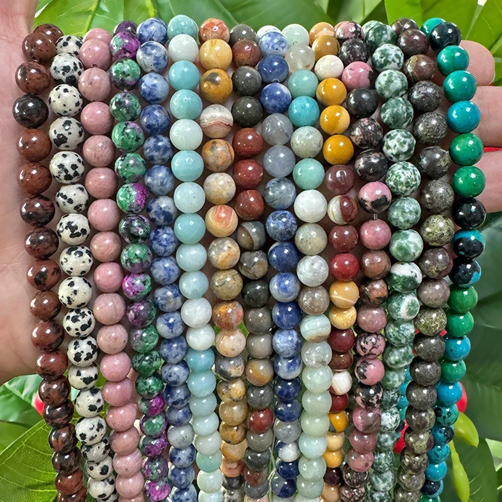 Natural Stone Beads Jaspers Amazonite Turquoises Agates Round Beads for ...