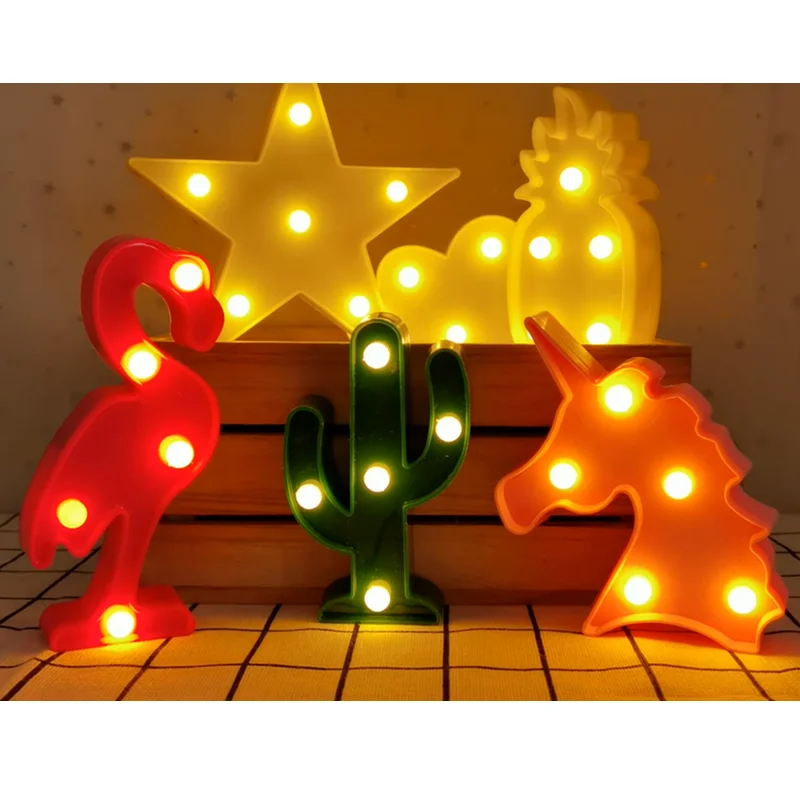 Ornaments Table Lamps Led Cartoon Mini Diy Creative Night Lights 未使用