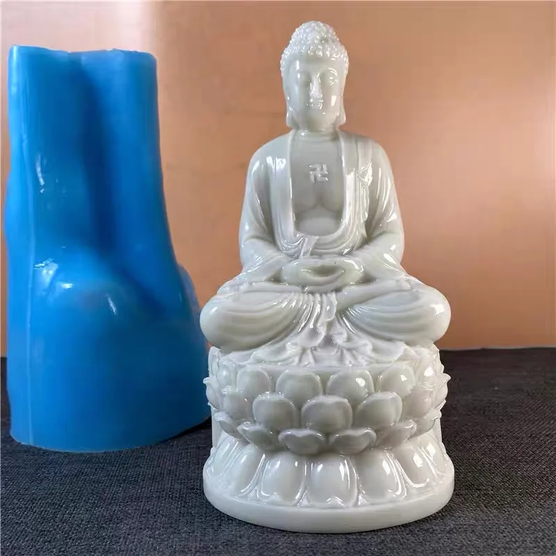 20cm-Buddha-Statue-Silicone-Mold-Big-Size-Sakyamuni-Sculpture-Plaster ...