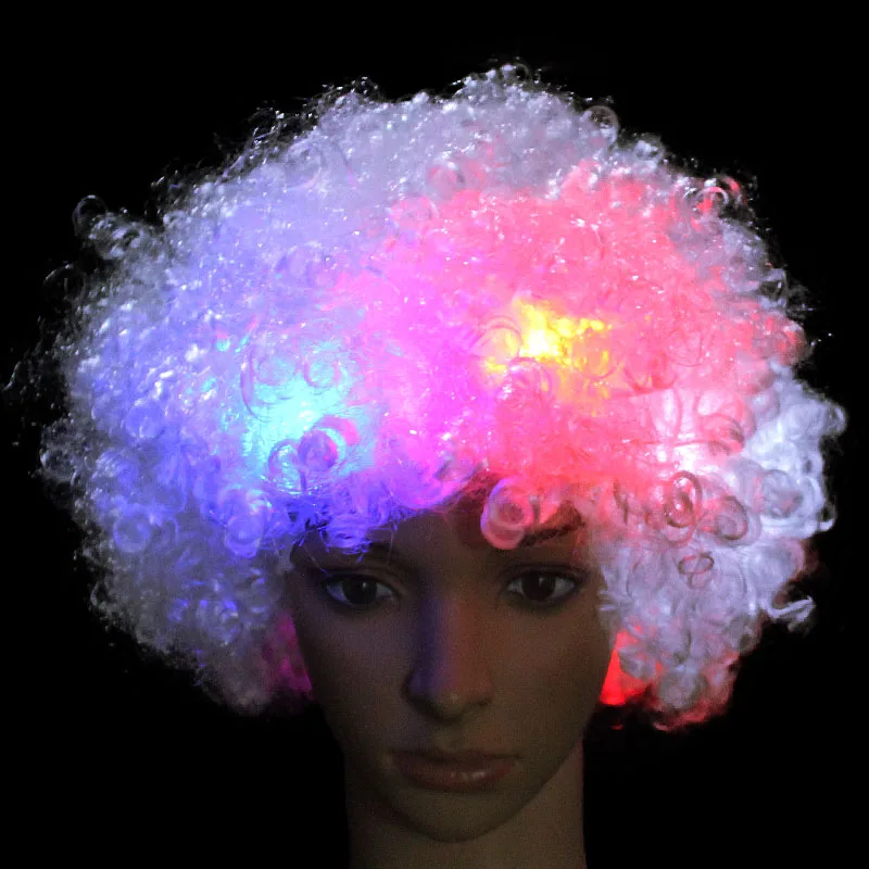 New Designing and Factory Wholesale of Football Fans Afro Wig with Led ...