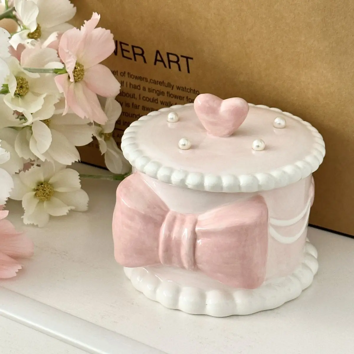 Creative-Bow-Ceramic-Pearl-Jewelry-Box-Cute-Painted-Tabletop-Trinket ...