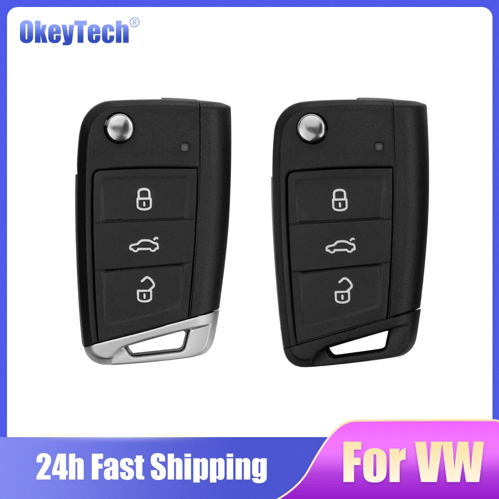 OkeyTech-3-Button-Folding-Remote-Key-Shell-Cover-For-VW-MQB-Gollf-7 ...
