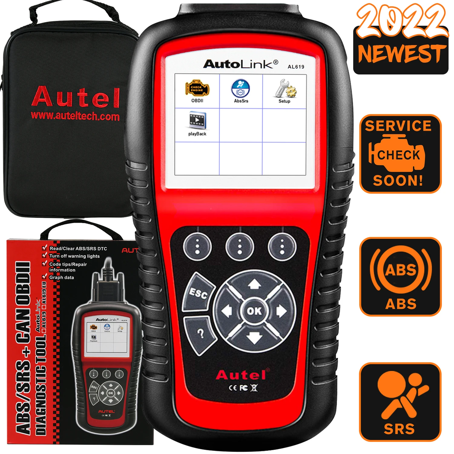 Autel AL619 OBD2 Auto Scanner Diagnostic Tool OBD 2 Car Diagnostic ...