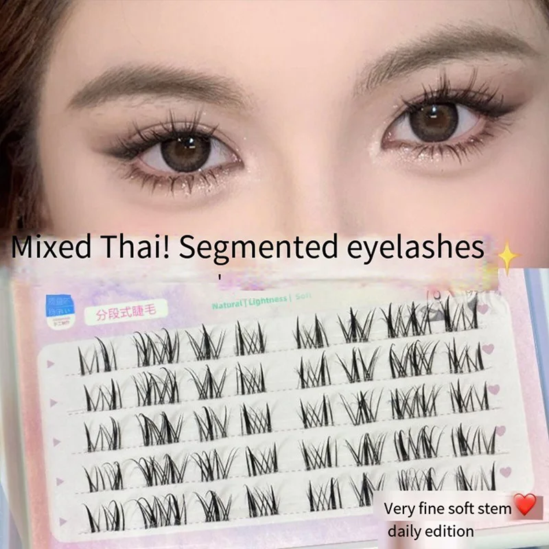 Fashion-Japanese-Manga-False-Eyelashes-Transparent-Stem-Natural-Cross ...