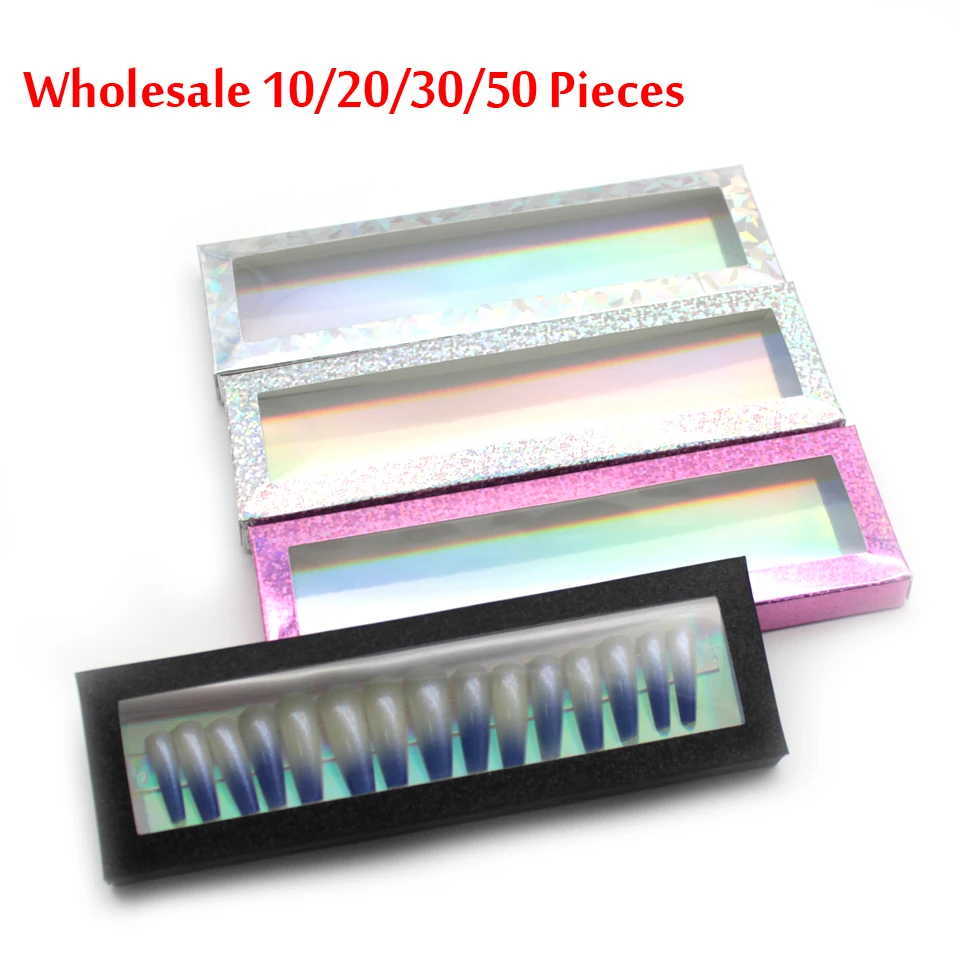Nail Tips Box Case Empty With Card Wholesale In Bulk 10/20/30/50 Pieces ...