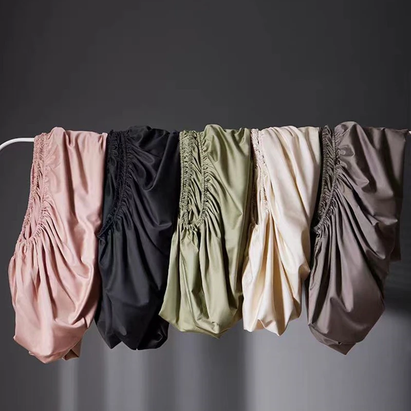 100-Bamboo-Lyocell-Satin-Bed-Sheet-Twin-Size-Fitted-Sheet-Cooling-Silky ...