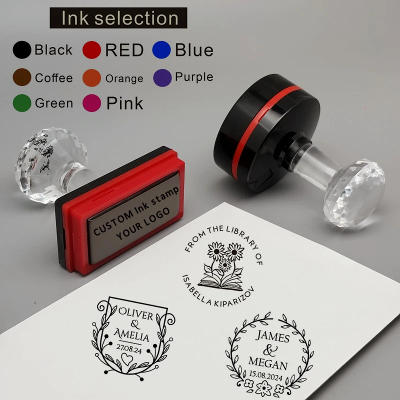 Custom Book Stamp Personalized Self Inking Wedding Stamp Customized ...