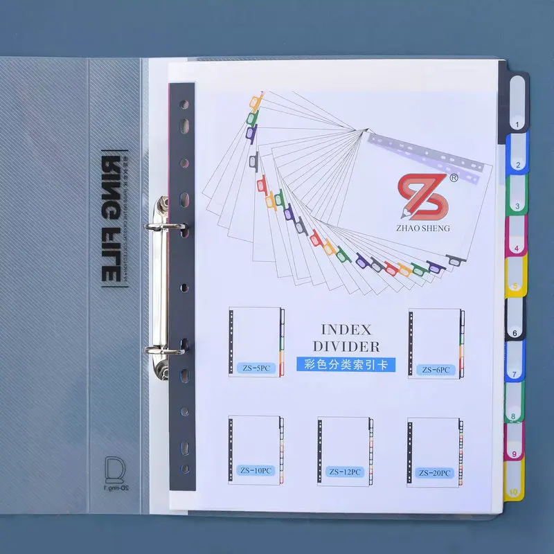 5-10-20-Page-Separadores-Archivador-A4-File-Separators-Color-Plastic ...