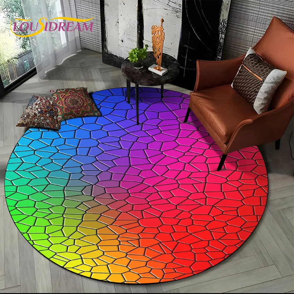 Rainbow-Chromatic-Colour-Illusion-Round-Area-Rug-Carpet-Rug-for-Living ...
