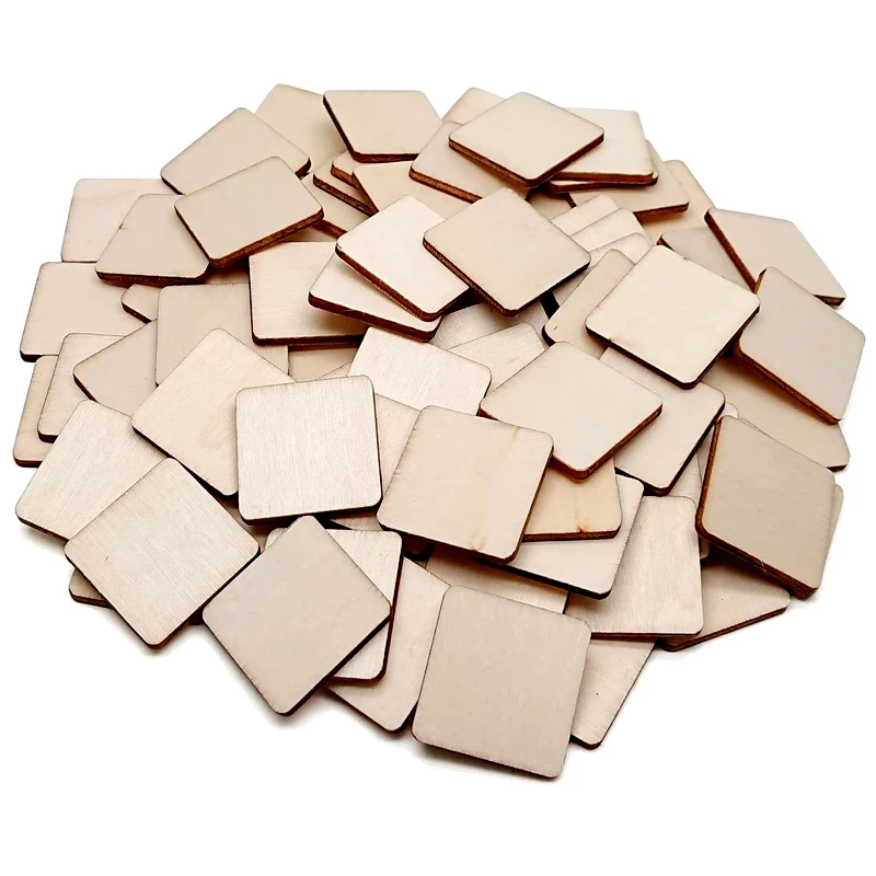 25pcs-4cm-Unfinished-Wood-Pieces-Blank-Wood-Squares-Round-Corner ...