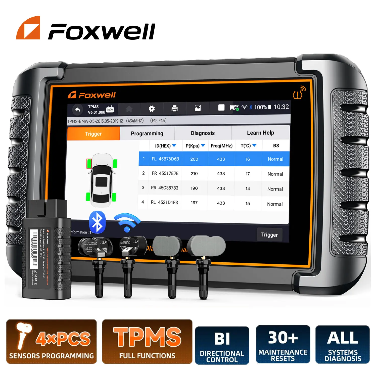 FOXWELL NT809TS TPMS Programming Tool All Systems Diagnostic Bi ...