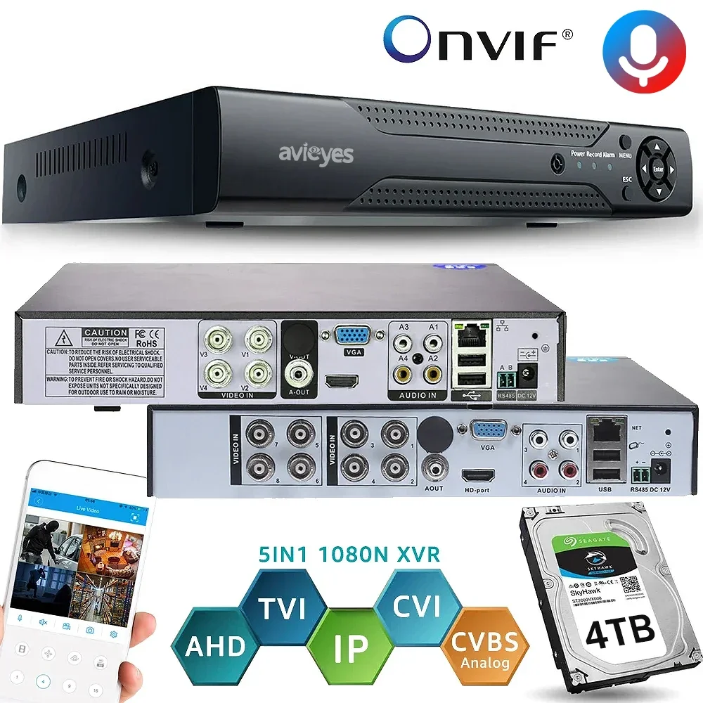 4CH-8CH-Onvif-CCTV-DVR-Hybrid-Recorder-1080N-5IN1-XVR-for-AHD-Analog ...