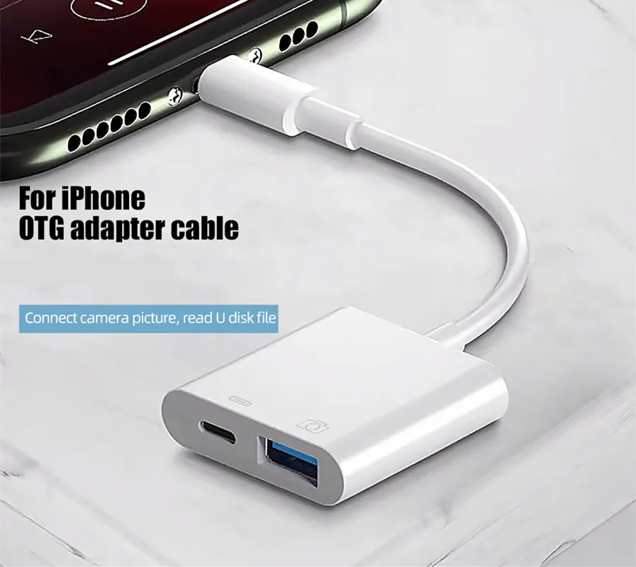 Usb otg変換アダプタiphoneマウスキーボード充電uディスクカメラカードリーダーデータコンバータiphone otg ...