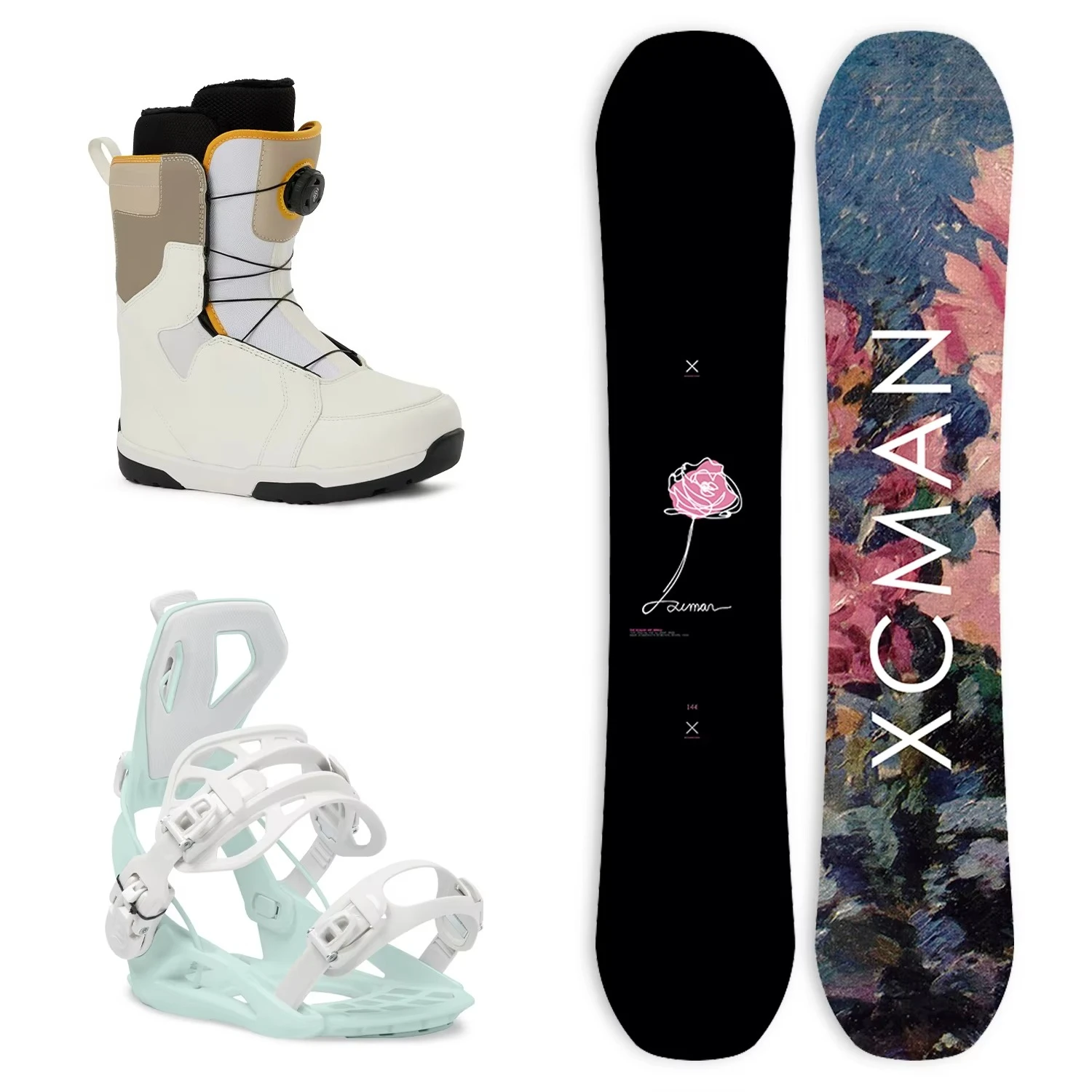 Men's Complete Snowboard Package Camber True Twin Carved Snowboard ...