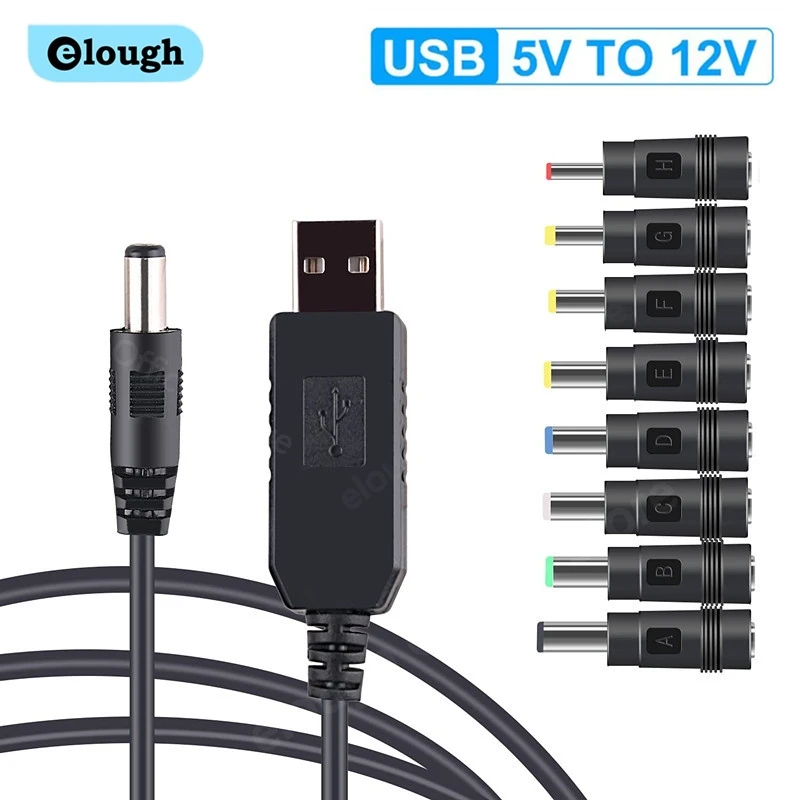 Elough-WiFi-to-Power-bank-Cable-Connector-USB-DC-5V-to-12V-Cable-Boost ...