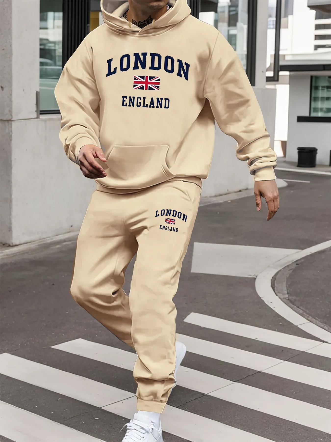 Men's Autumn/Winter Casual Fashion Warm London England Pattern Printed ...