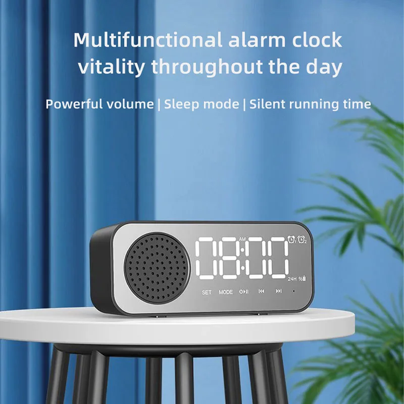 Wireless Bluetooth Speaker Clock Support TF Card FM Radio Desktop Dual wireless-bluetooth-speaker-clock-support-tf-card-fm-radio-desktop-dual