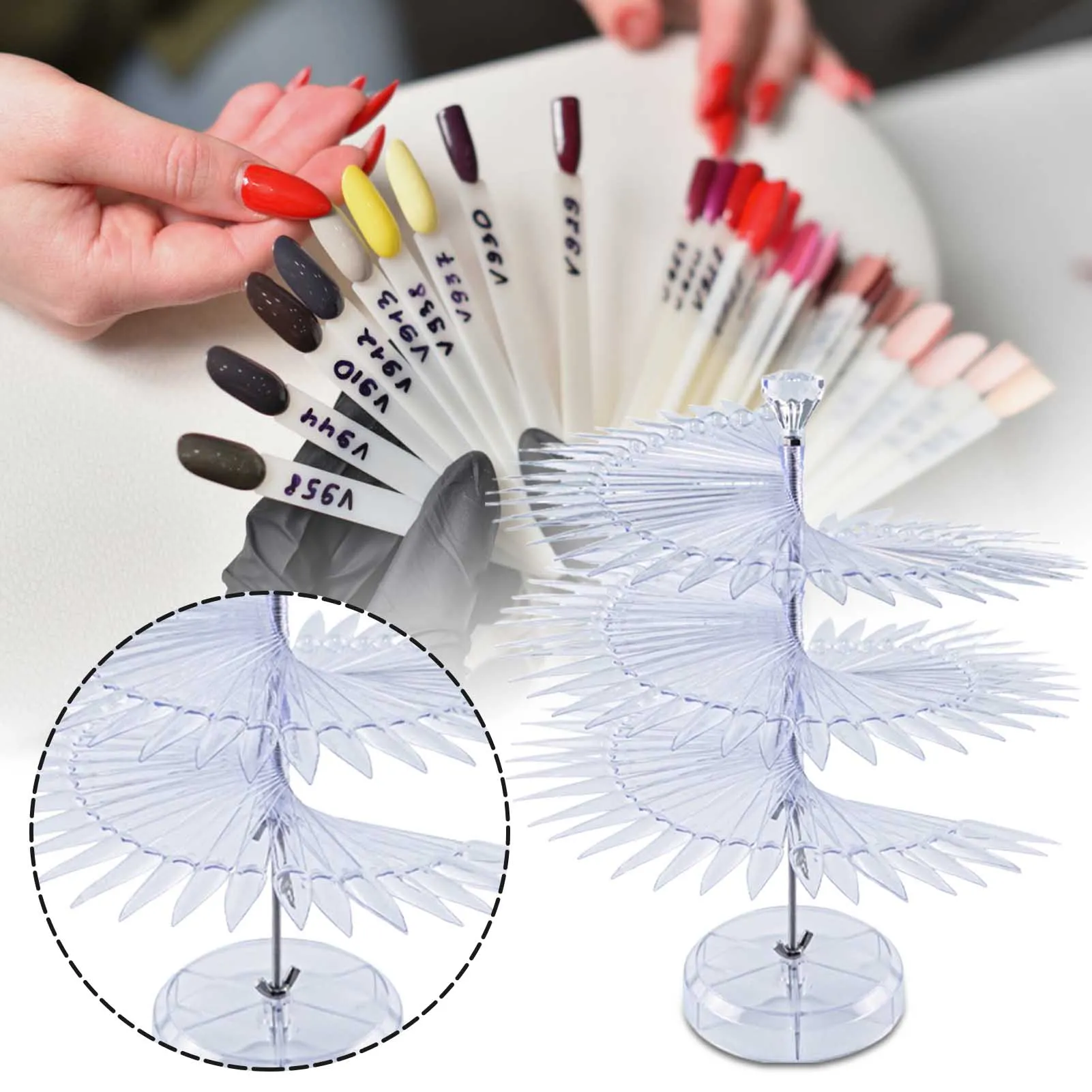 Spiral Nail Art Display Stand Nail Art Board Gel Polish Showing ...