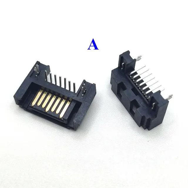 10Pcs SATA 7Pin Male SMT Type A Horizontal Plug/Curved needle SATA 7P ...