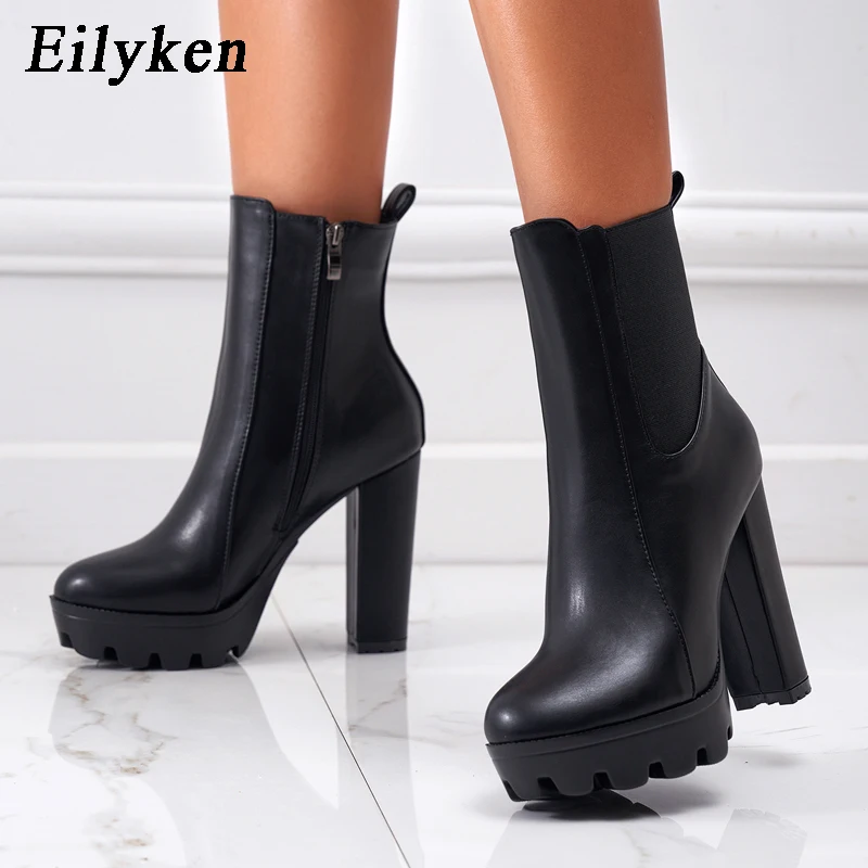 Eilyken-Botines-de-tac-n-alto-con-plataforma-gruesa-para-Mujer-Botines ...