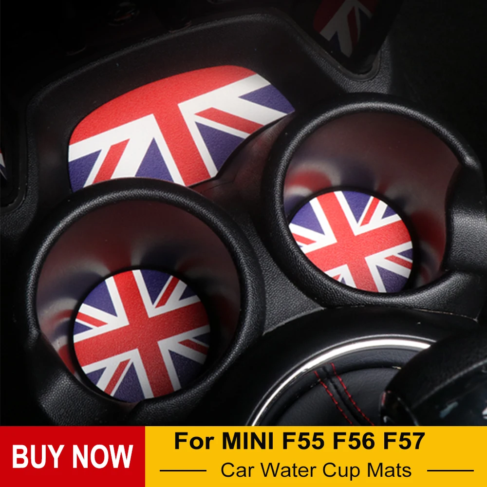 Car Leather Anti-slip Cup Coffee Mat Cover For Mini Cooper F55 F56 F57 ...