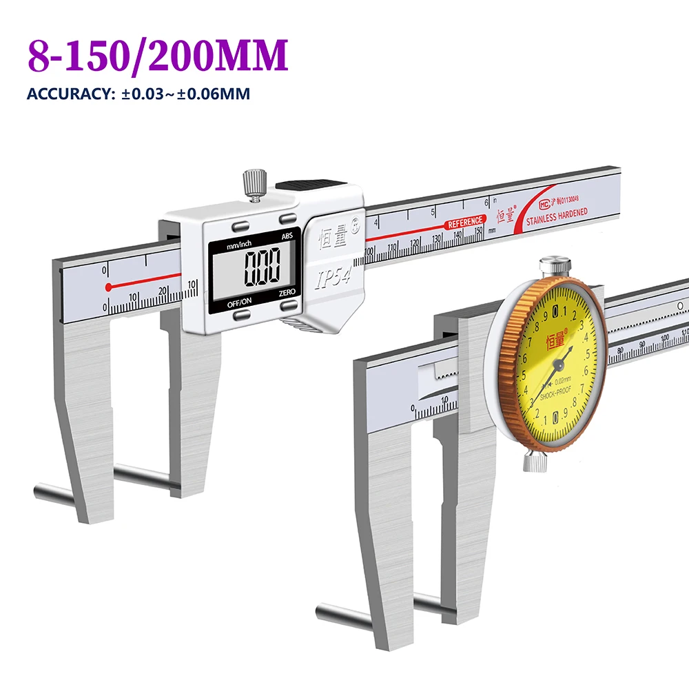 90° Special Digital Caliper For Boring 8-150mm Hook Foot Inner Diameter ...