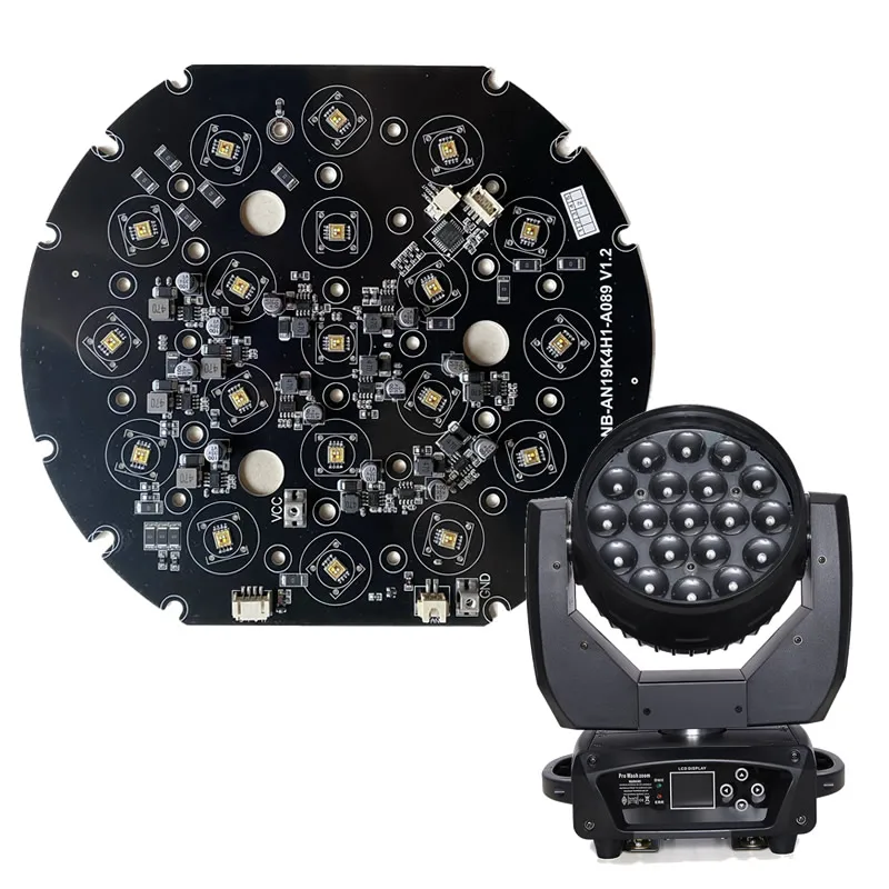 ZCX160 LED 19x15W RGBW Beam+Wash Zoom Moving Head Light Accessories ...