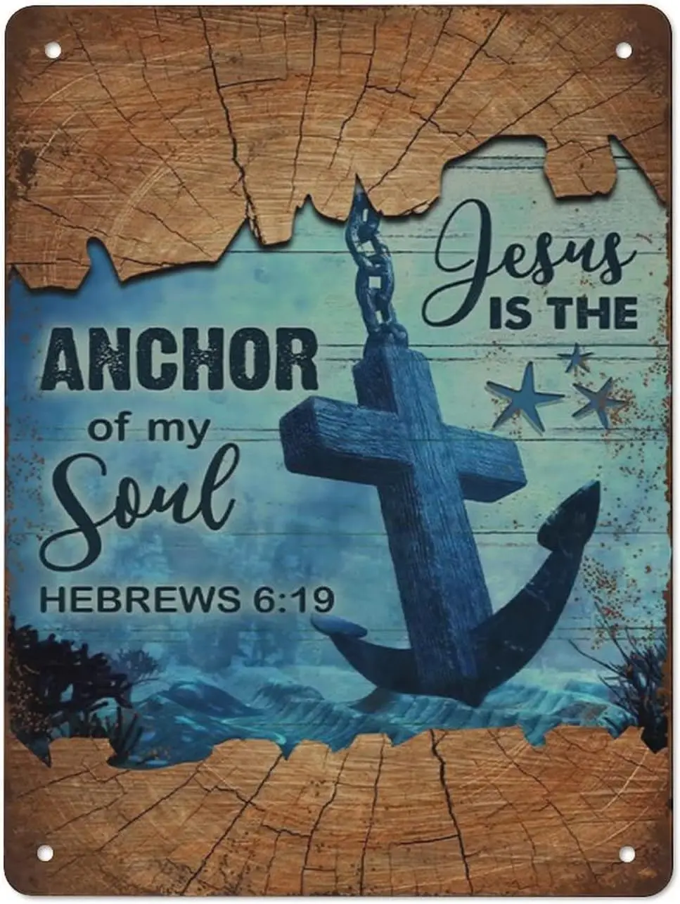 Vintage-Metal-Sign-Jesus-is-The-Anchor-of-My-Soul-Tin-Sign-Hebrews-Art ...